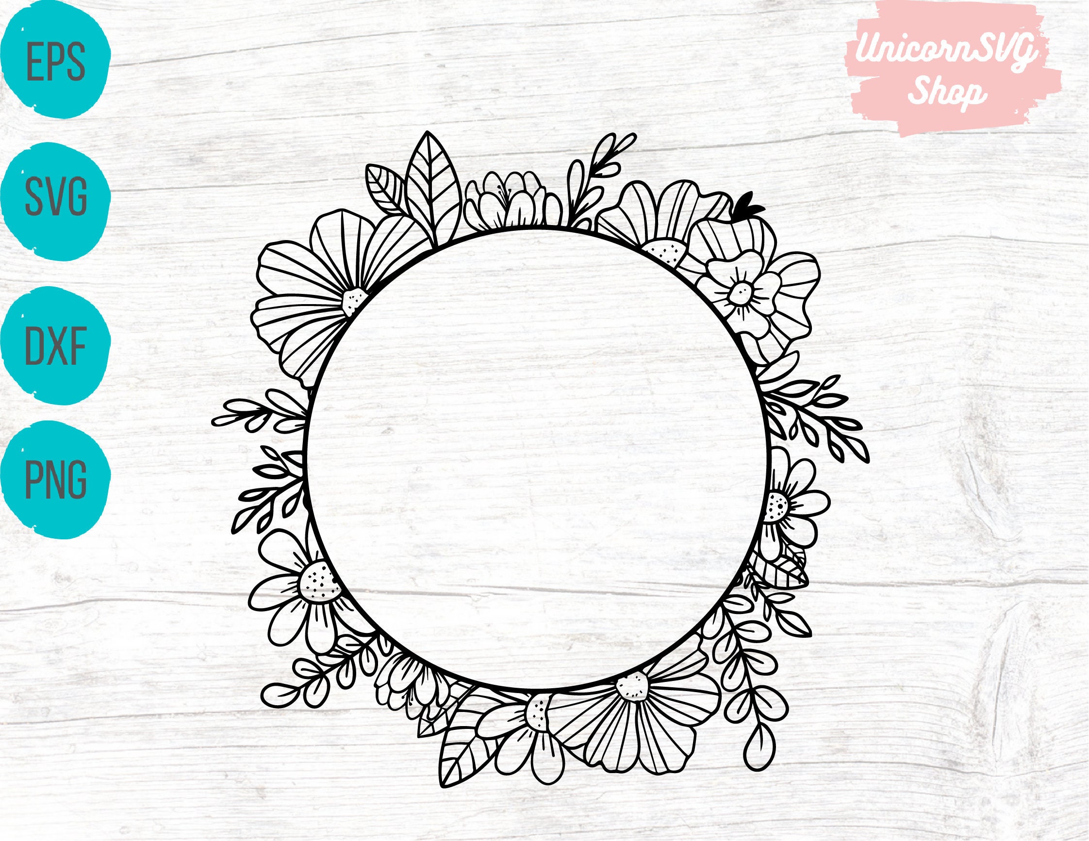 Flower Border svg Couronne svg Fleur svg Printemps svg Floral svg ...