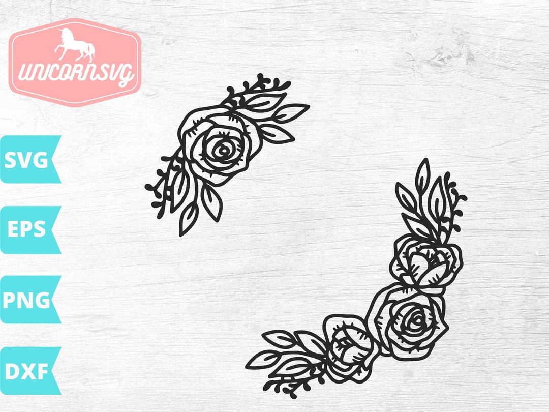 Floral Frame Svg Round Flower Frame Floral Frame Cut File Floral Border ...