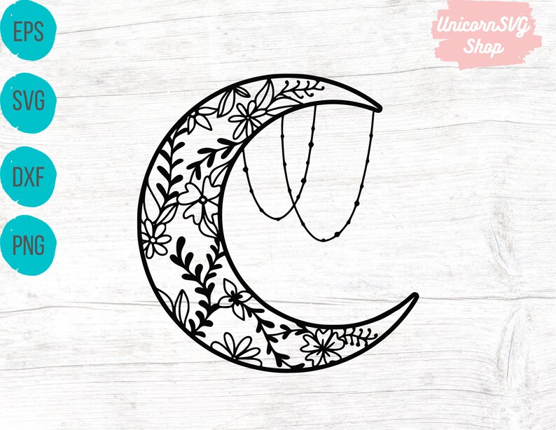 Mond Phase Svg Floral Mond Svg Boho Svg Zentangle Svg Mond Svg Floral ...