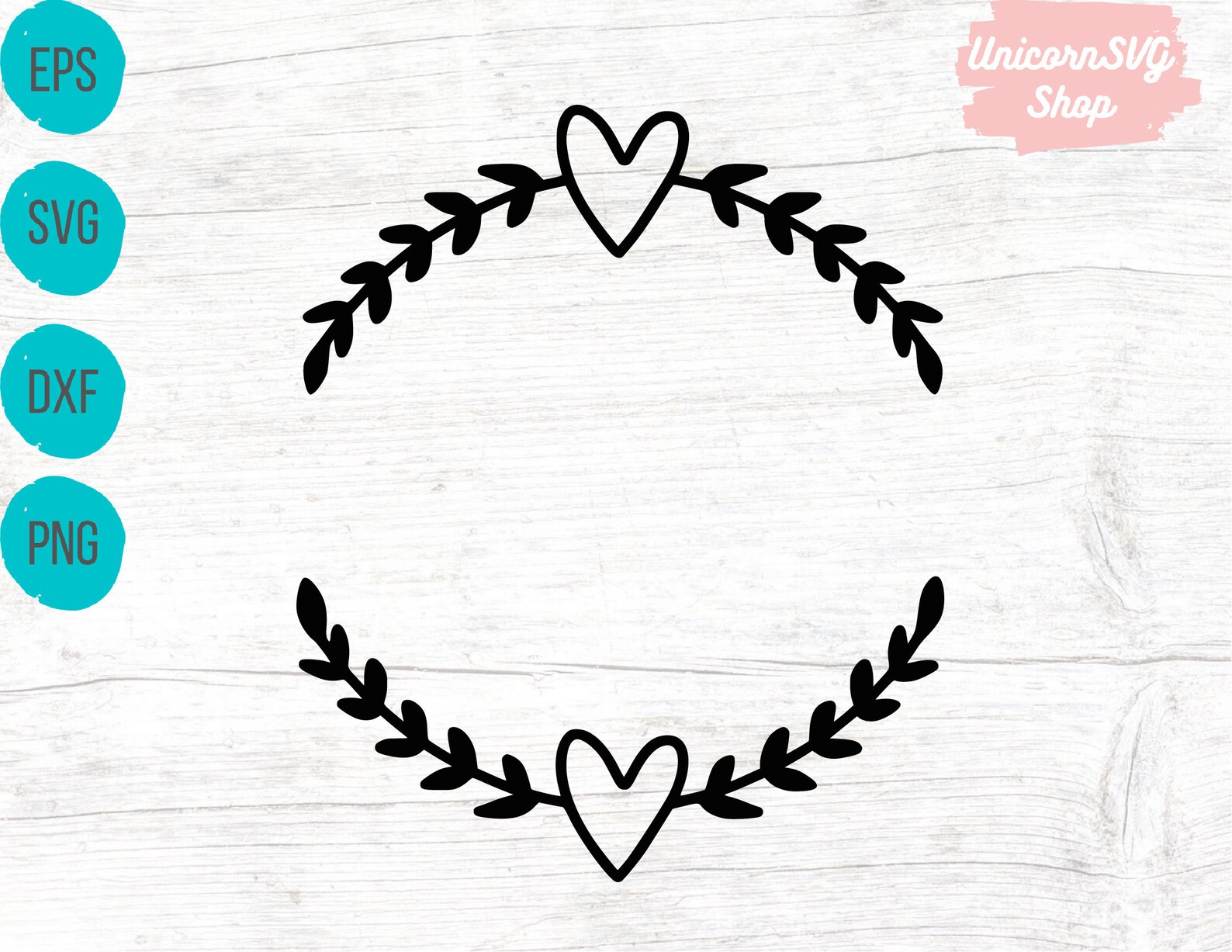 Heart Border svg Wreath svg Flower svg Spring svg Floral svg | Etsy