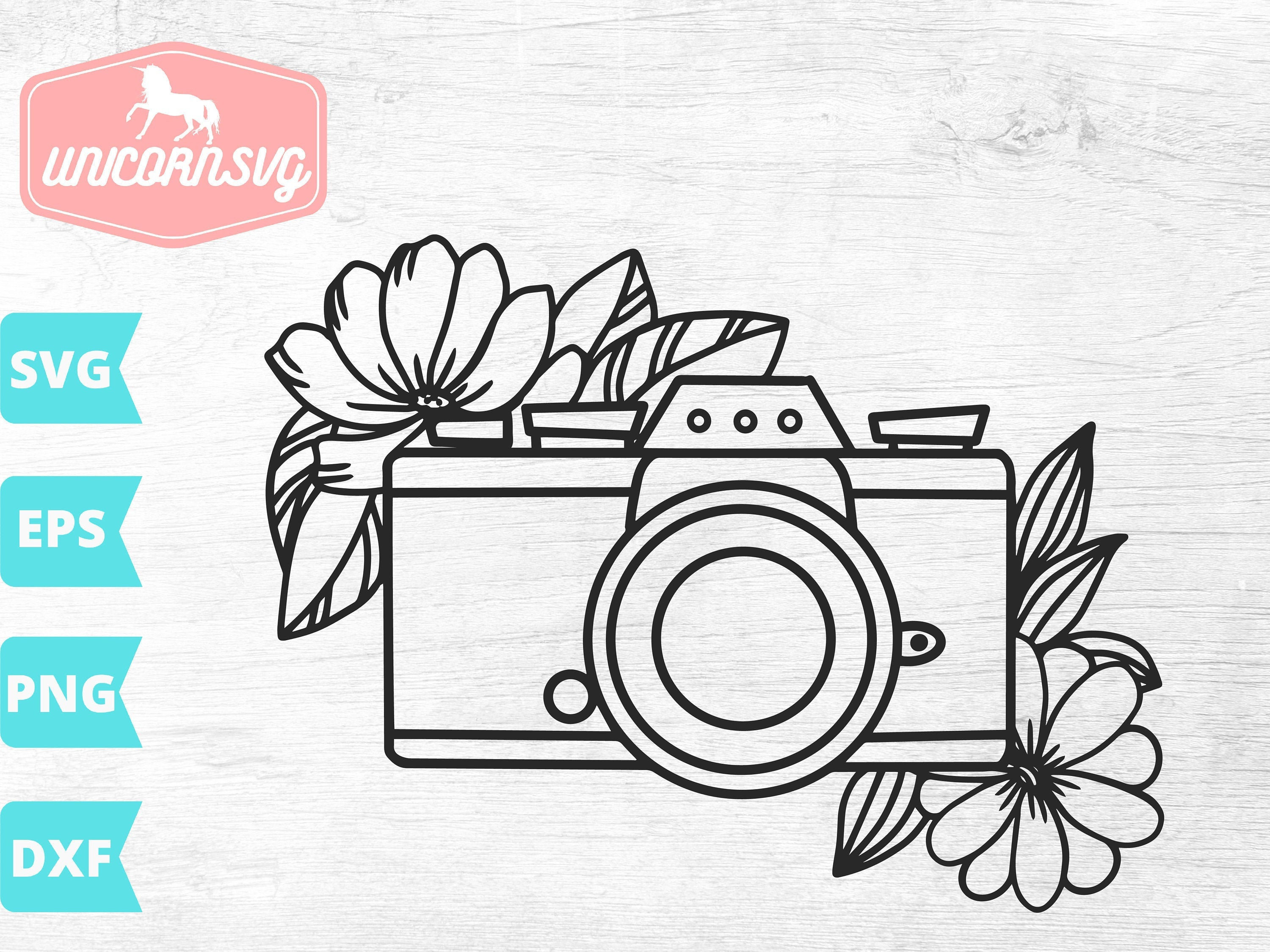 Floral Camera Svg Camera Cut File Photography Svg Film Camera Svg ...