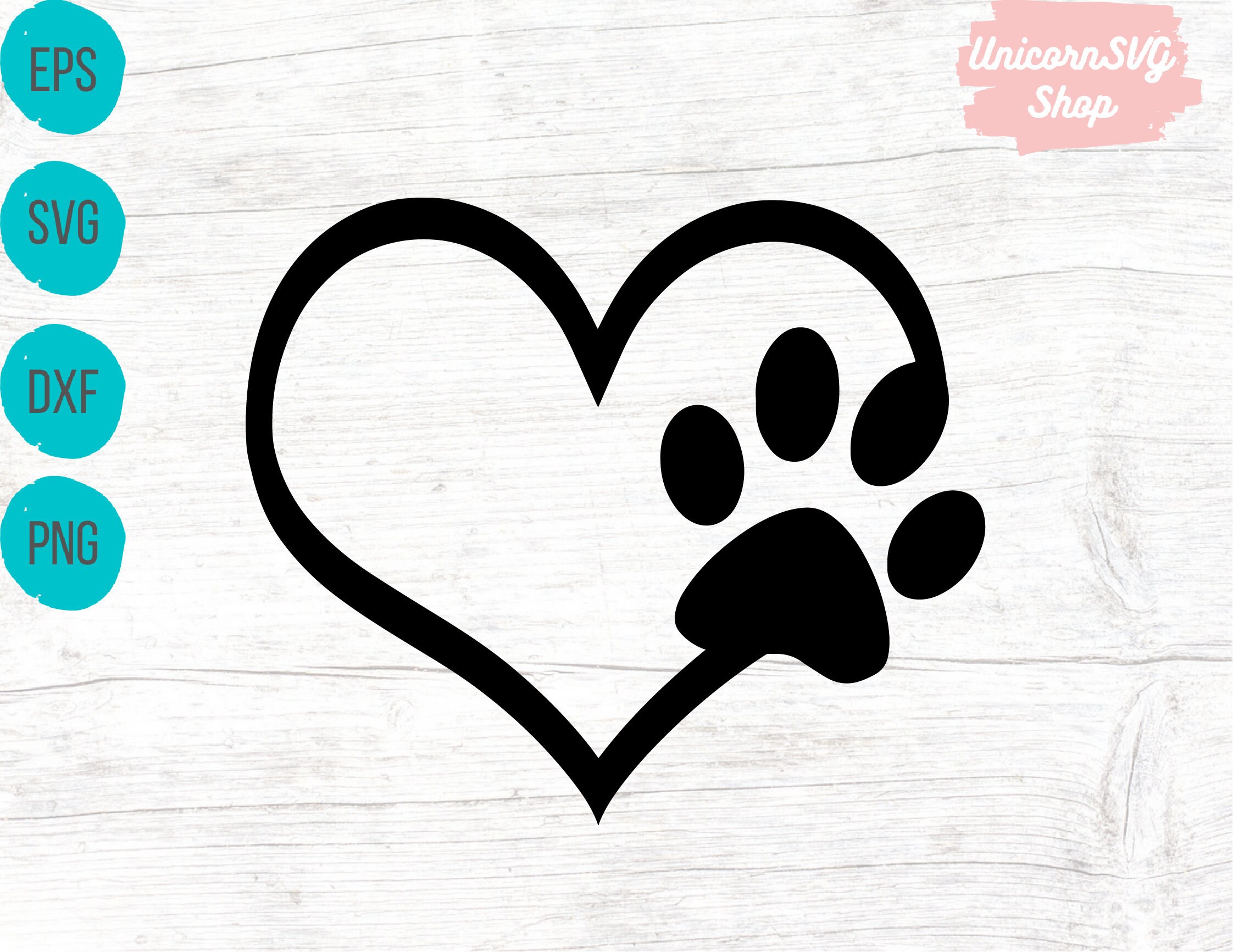 Paw Print Svg File Dog Svg Design Puppy Svg Love Svg Dog Mom - Etsy