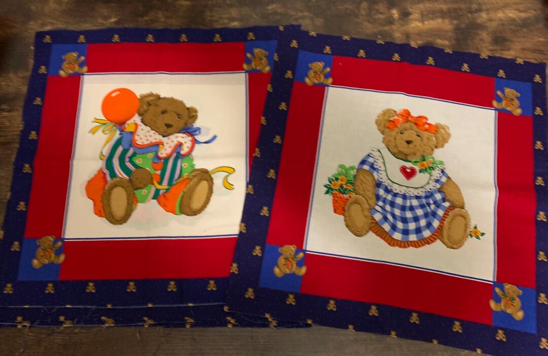 Teddy Bear Square Fabric - Etsy