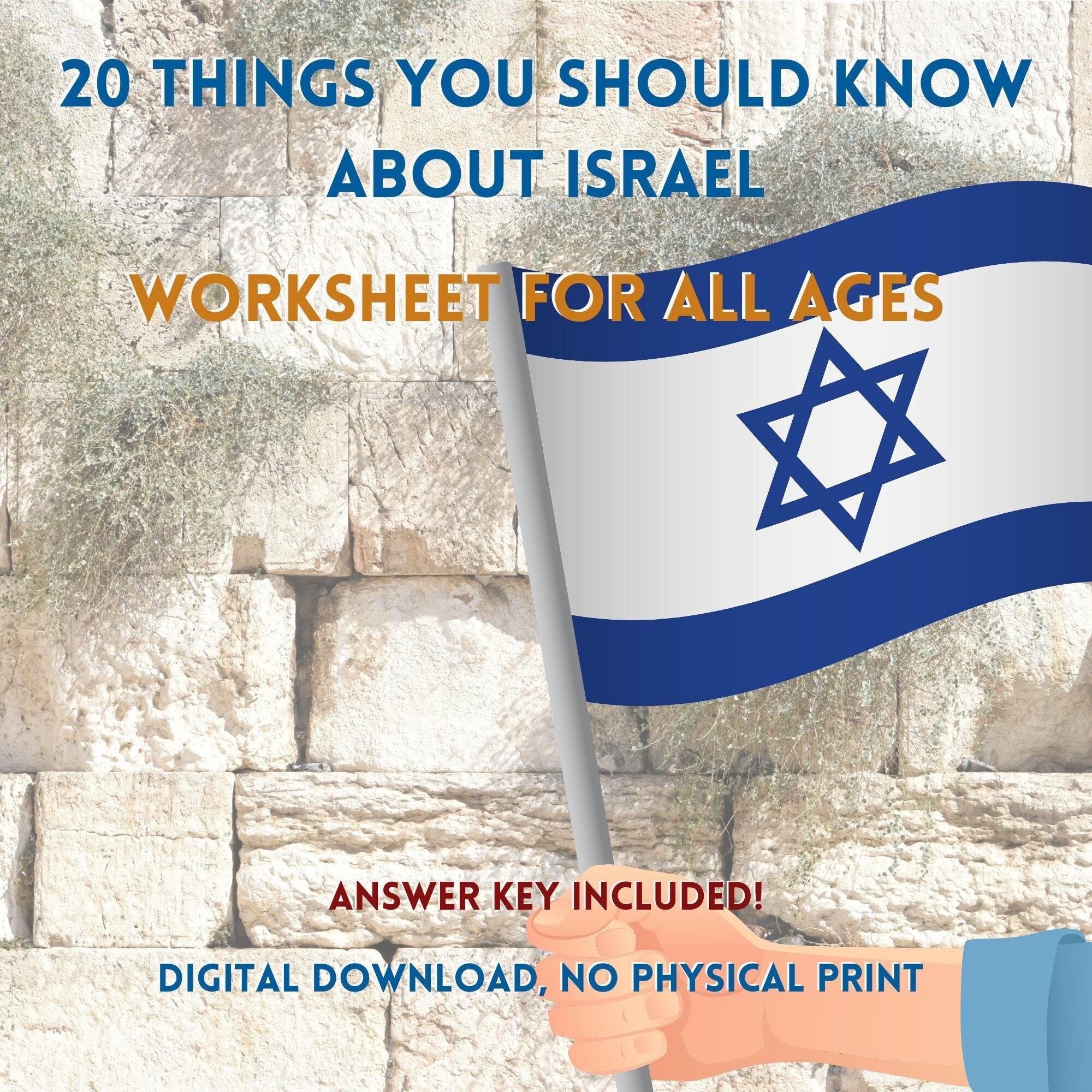 20 Things You Should Know About Israel - Sunday School Worksheet ...