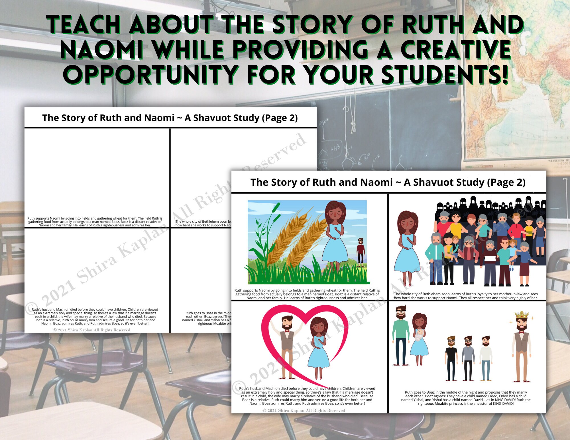 The Story of Ruth and Naomi Worksheet - Shavuot Worksheet for Sunday ...