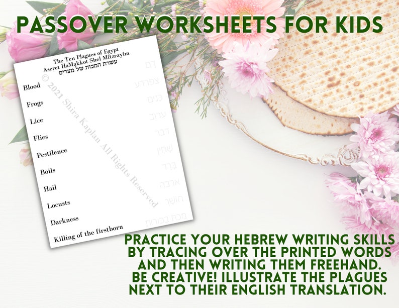 Passover Worksheets for Kids, Jewish Education / Sunday School - Etsy