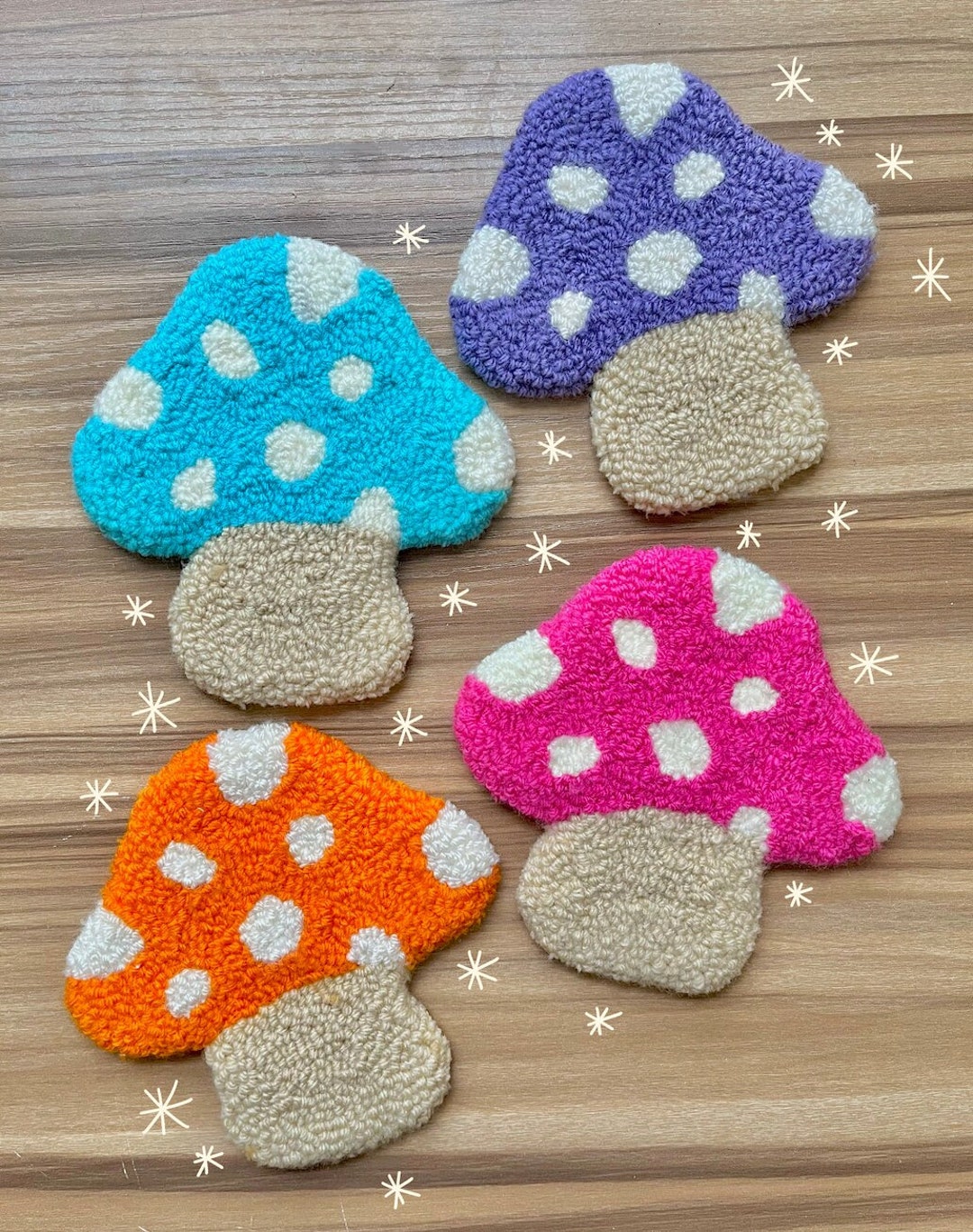 Mushroom Coaster for Desk, Mug Rug Coaster, Indie Teen Decor ...