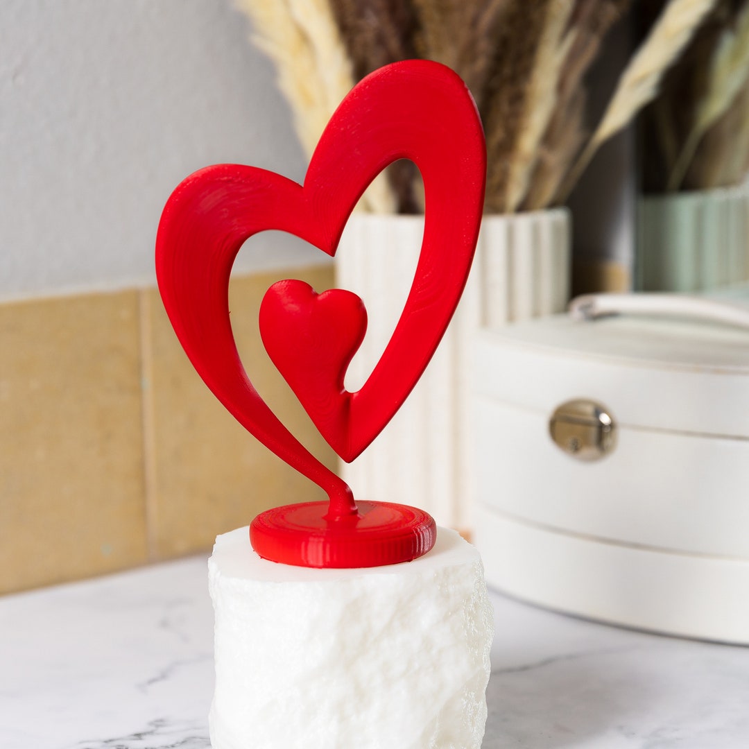 Heart Sculpture, Table Top Heart Decor, Valentines Day Gift for Him ...