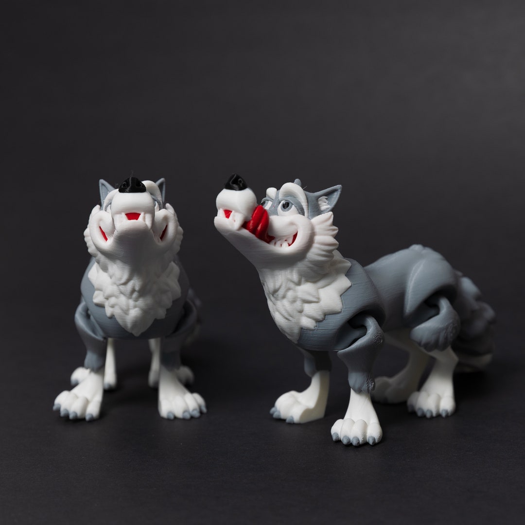 Wolves Figurines, Set of 2 Wolves Statues, Wolf Sculptures, Kids Room ...