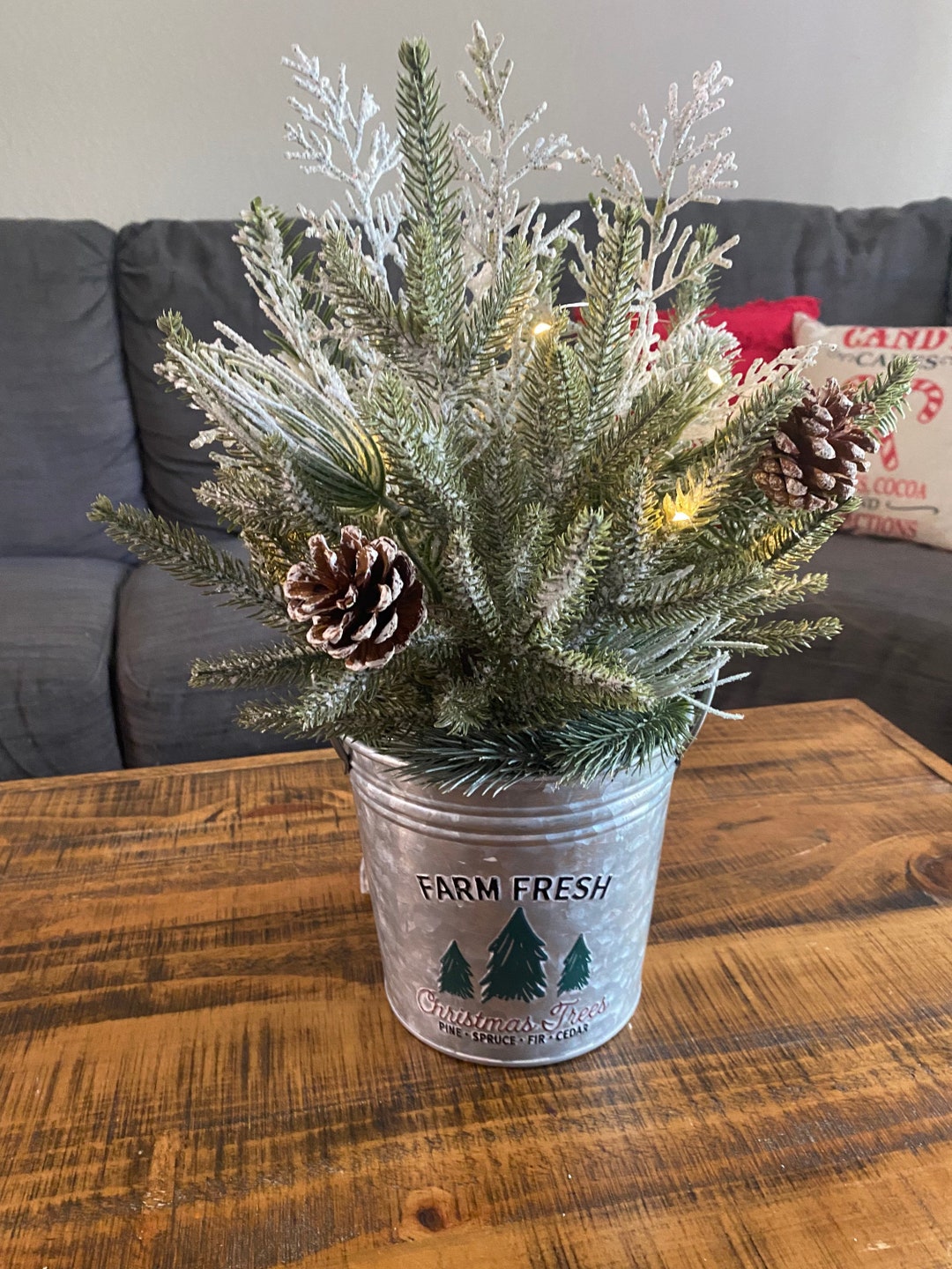 Pine Christmas Centerpiecefarmhouse Pine Tree Decor - Etsy