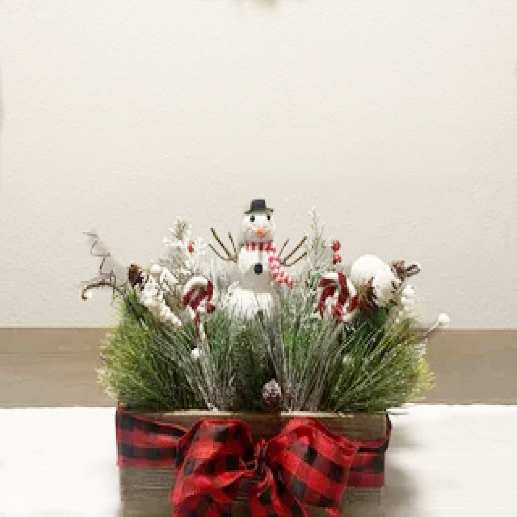 Christmas Centerpiece With Snowman,christmas Centerpiece for Dining ...