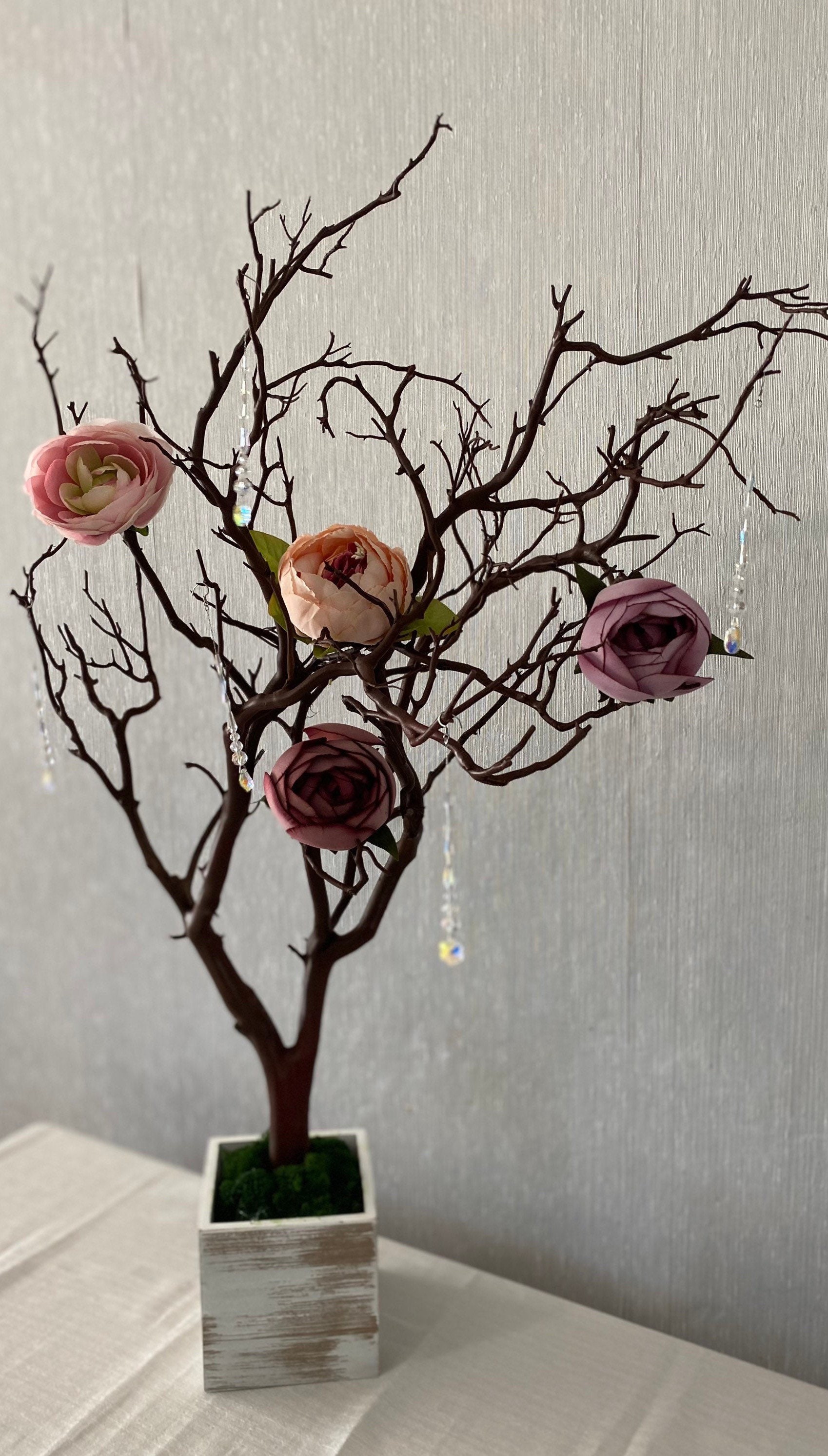 Tree Branches in Wood Planterfor Wedding,farmhouse Style Centerpiece ...
