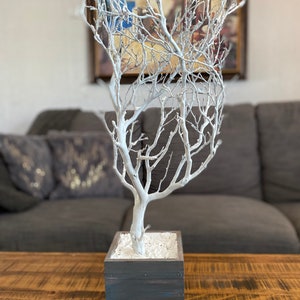 Tabletop Tree Centerpiece,white Tree Branches on Wood Box ,unique Table ...