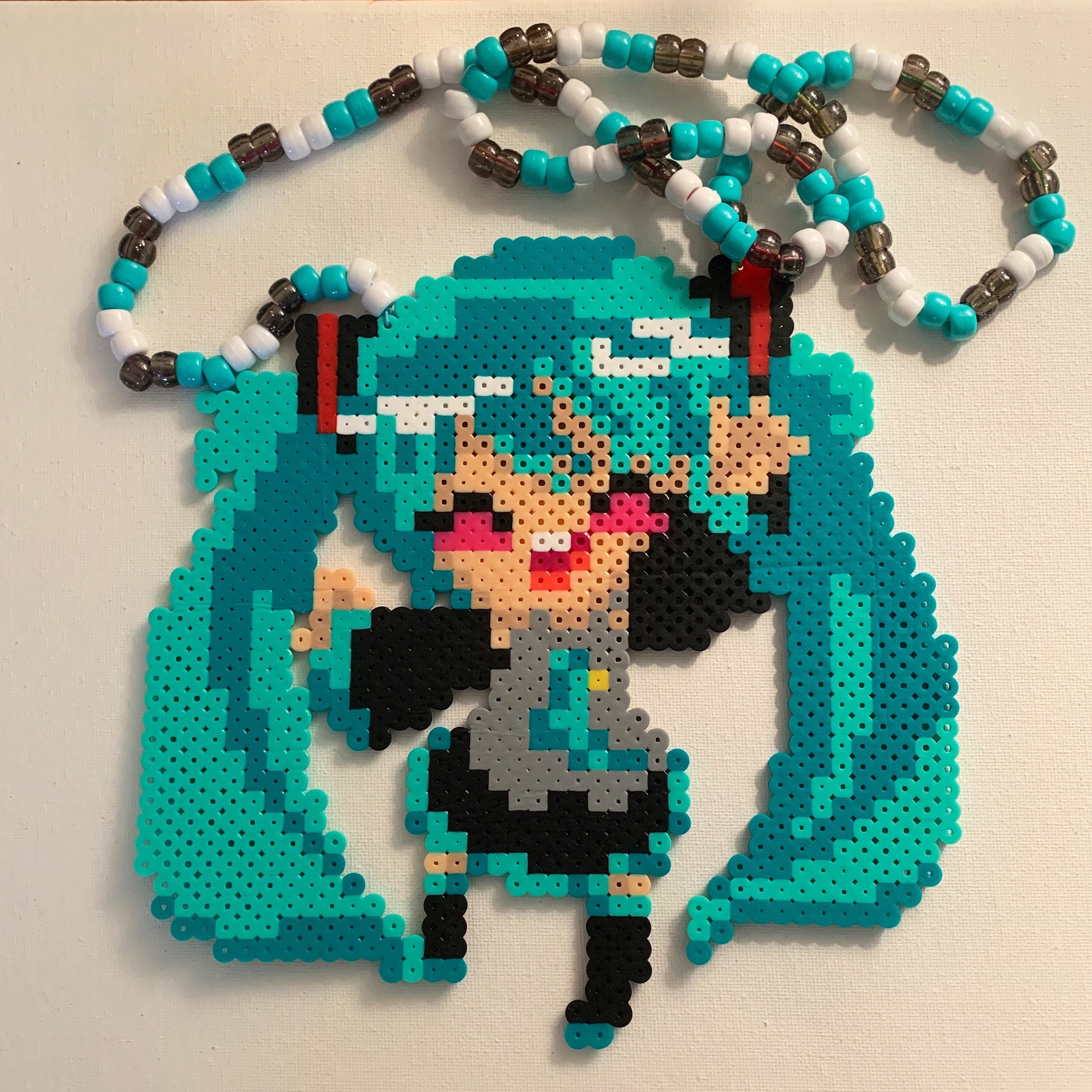 Miku Kandi Perler Bead Necklace Etsy