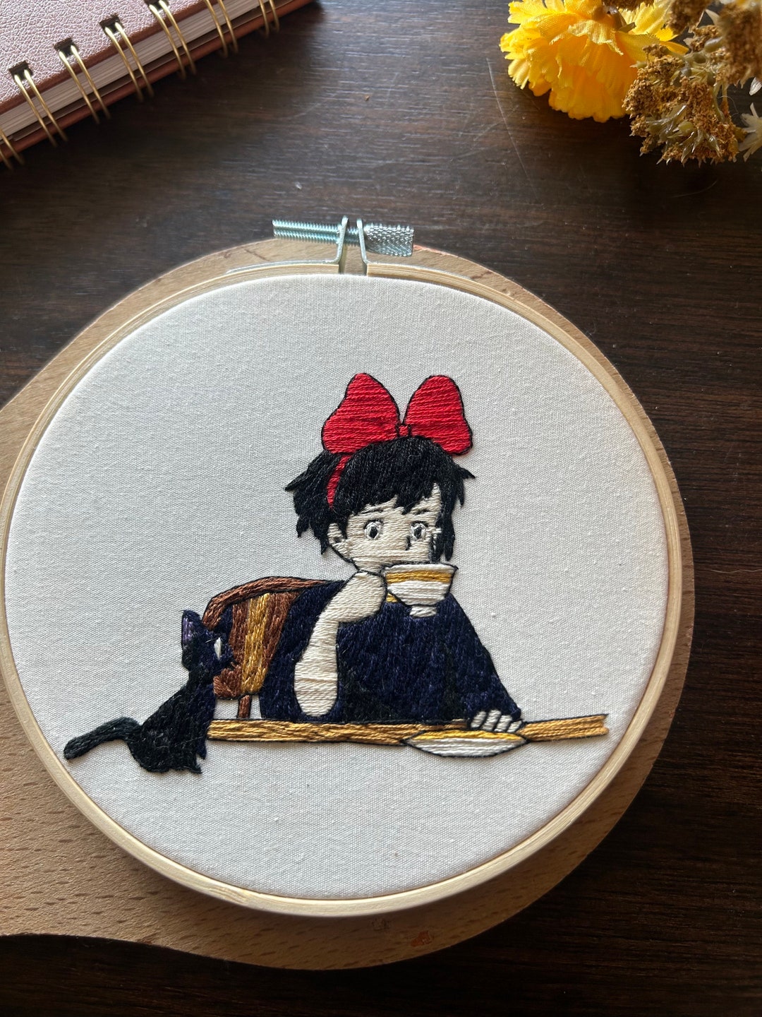 Kiki and Jiji Anime Hand Embroidery - Etsy