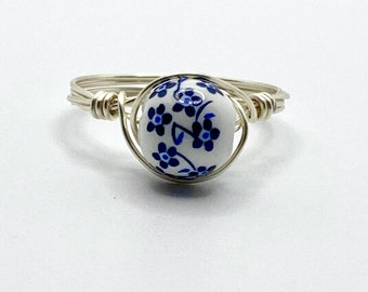 SILVER/GOLD Wire Wrapped Gemstone Ring, Crystal Rings, Gemstone Rings ...