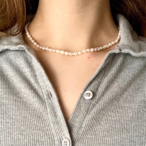 Freshwater Pearl Necklace Bridesmaid Necklace Silver Gold Etsy