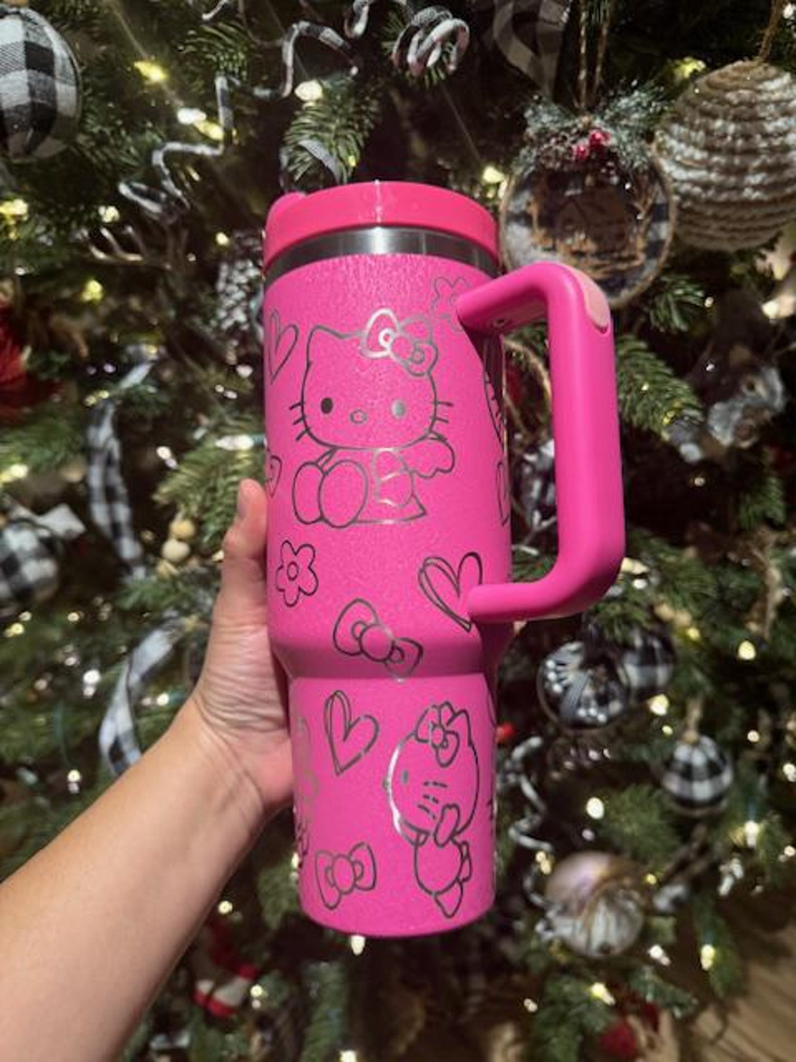 Laser Engraved Tumbler/ Hello / Kitty/ Cats / Girly/ Pink/ 40 Oz ...