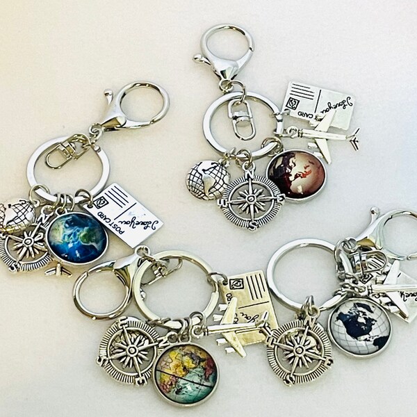 Globe Keychain - Etsy