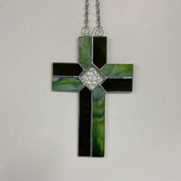 Stained Glass Cross Suncatcher - Etsy