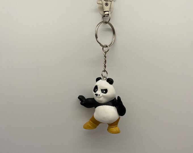 Dreamworks Kung Fu Panda Po Figurine Key Chain Purse Charm Upcycled X ...