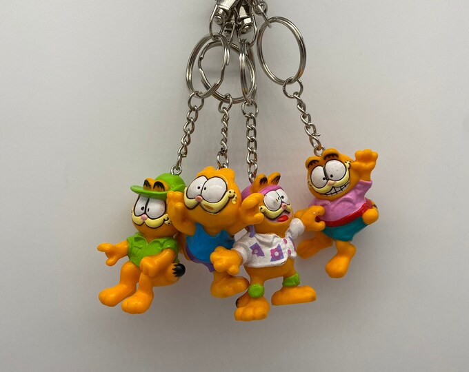 Upcycled Mcdonald's Garfield Happy Meal Toy Key Chains: Retro Purse ...
