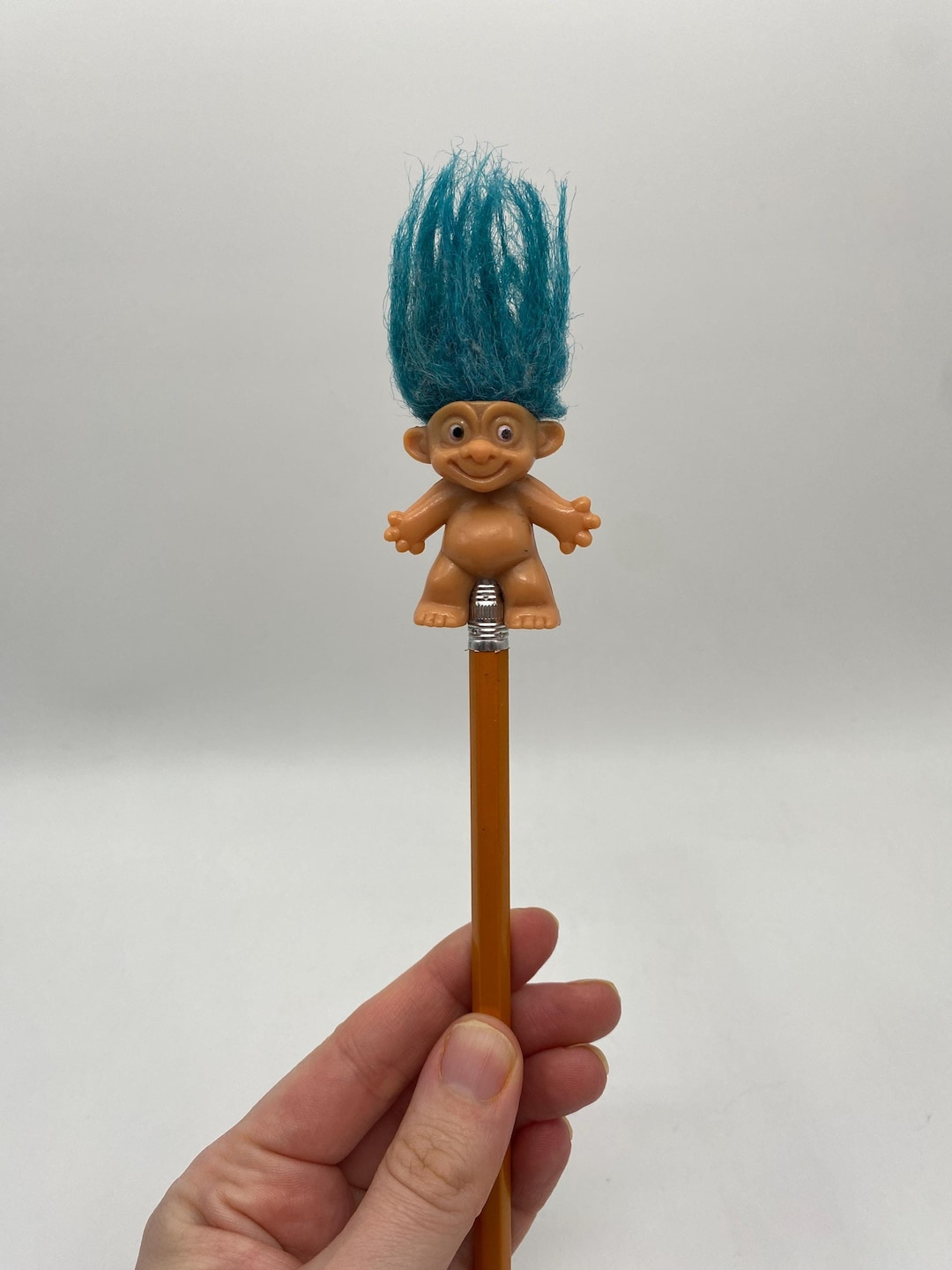 Vintage Blue Hair Troll Pencil Topper - Etsy