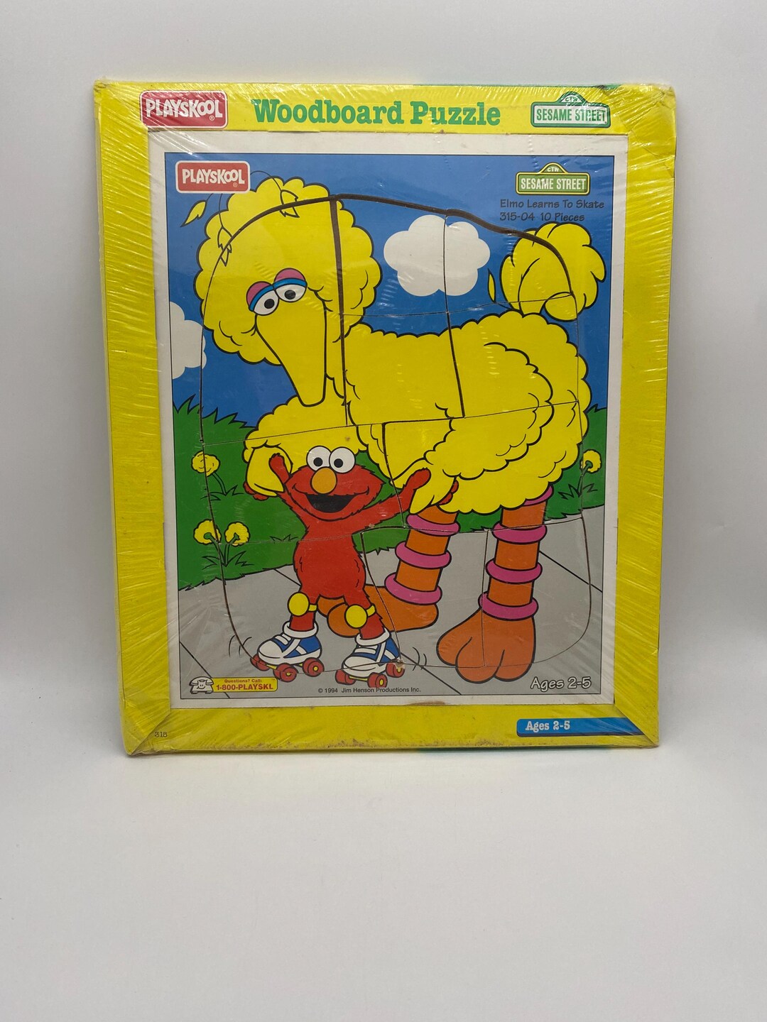 1995 Playskool Sesame Street Elmo Leaning to Skate Woodboard Puzzle ...