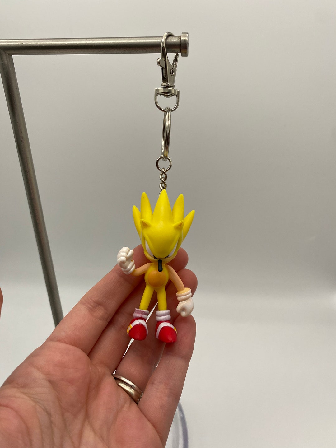 Sega Sonic the Hedgehog Super Sonic Toy Figurine Key Chain Purse Charm ...