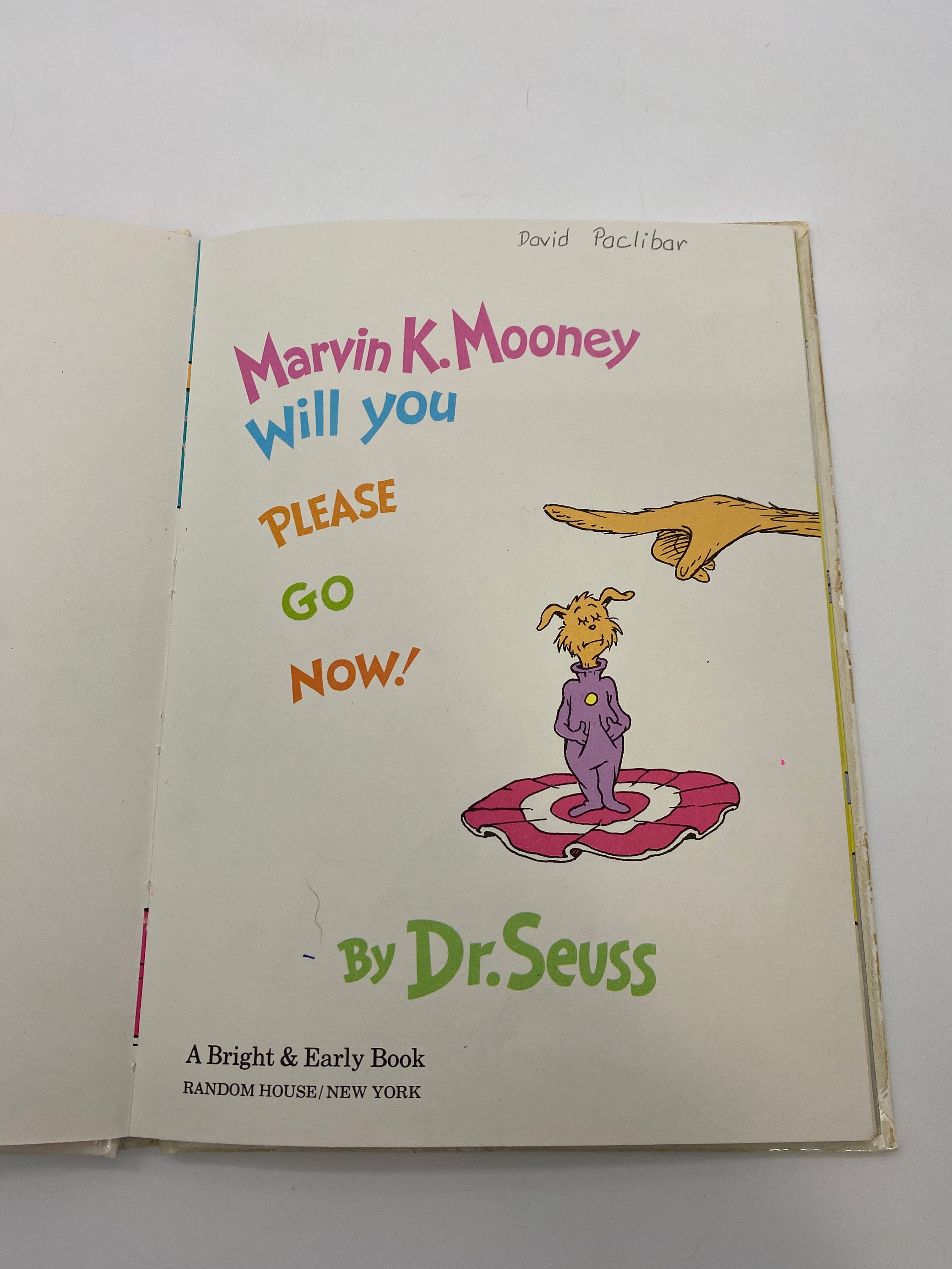 Dr Seuss Marvin K. Mooney Will You Please Go Now Book - Etsy