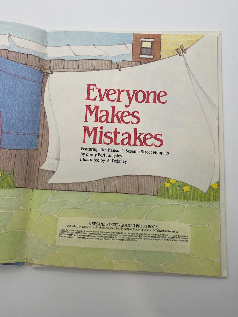 1983 the Sesame Street Book Club Everyone Makes Mistakes Book - Etsy
