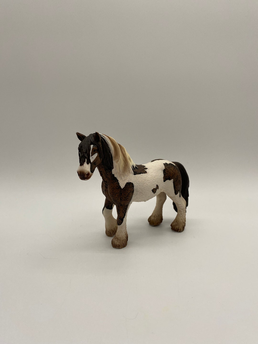 Retired 2007 Schleich Brown & White Tinker Stallion Horse PVC Figurine ...