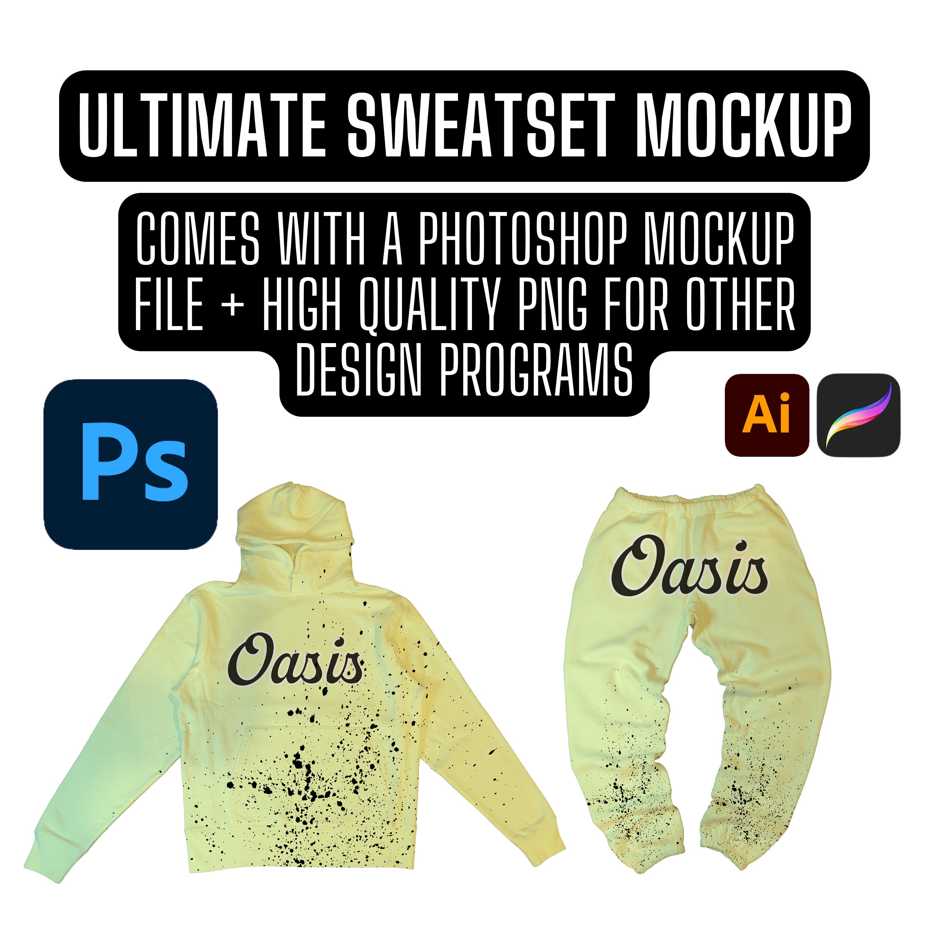 Hoodie Mock-up, Sweatsuit Mockup, Streetwear Hoodie Mockup, Hoodie ...