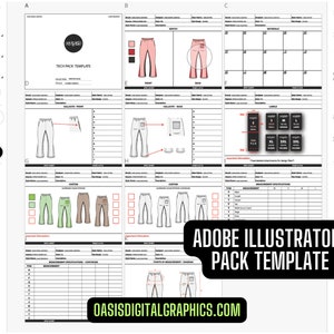 Blank Tech Pack Template (for Illustrator, Procreate, and Pdf) - Etsy