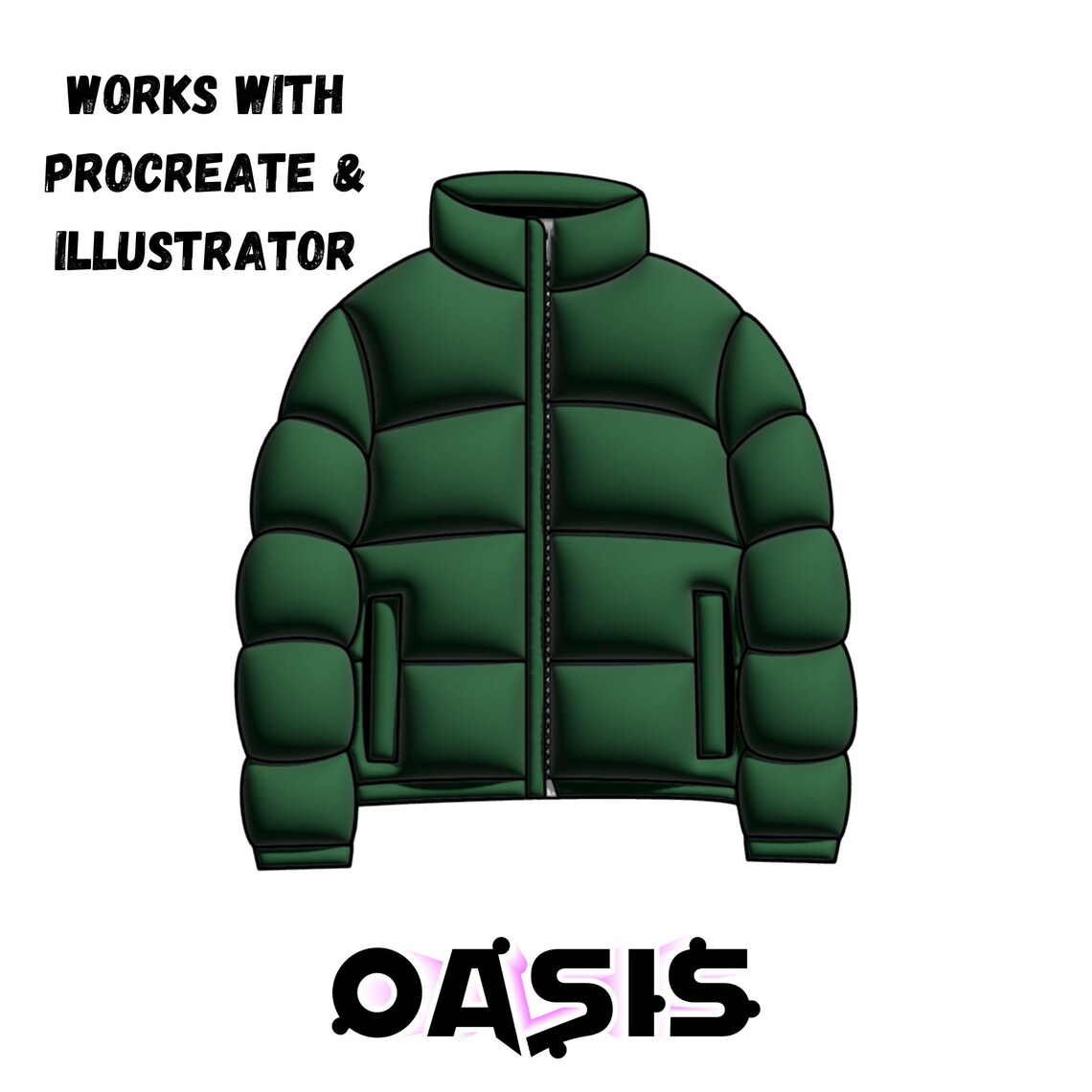 Puffer Jacket Mockup, Puffer Coat Mockup, Streetwear Vector Mockups for ...