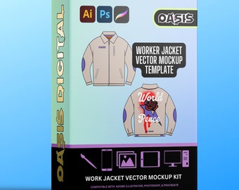 Streetwear Clothing Work Jacket Mechanic Jacket Vector Mockup Adobe ...