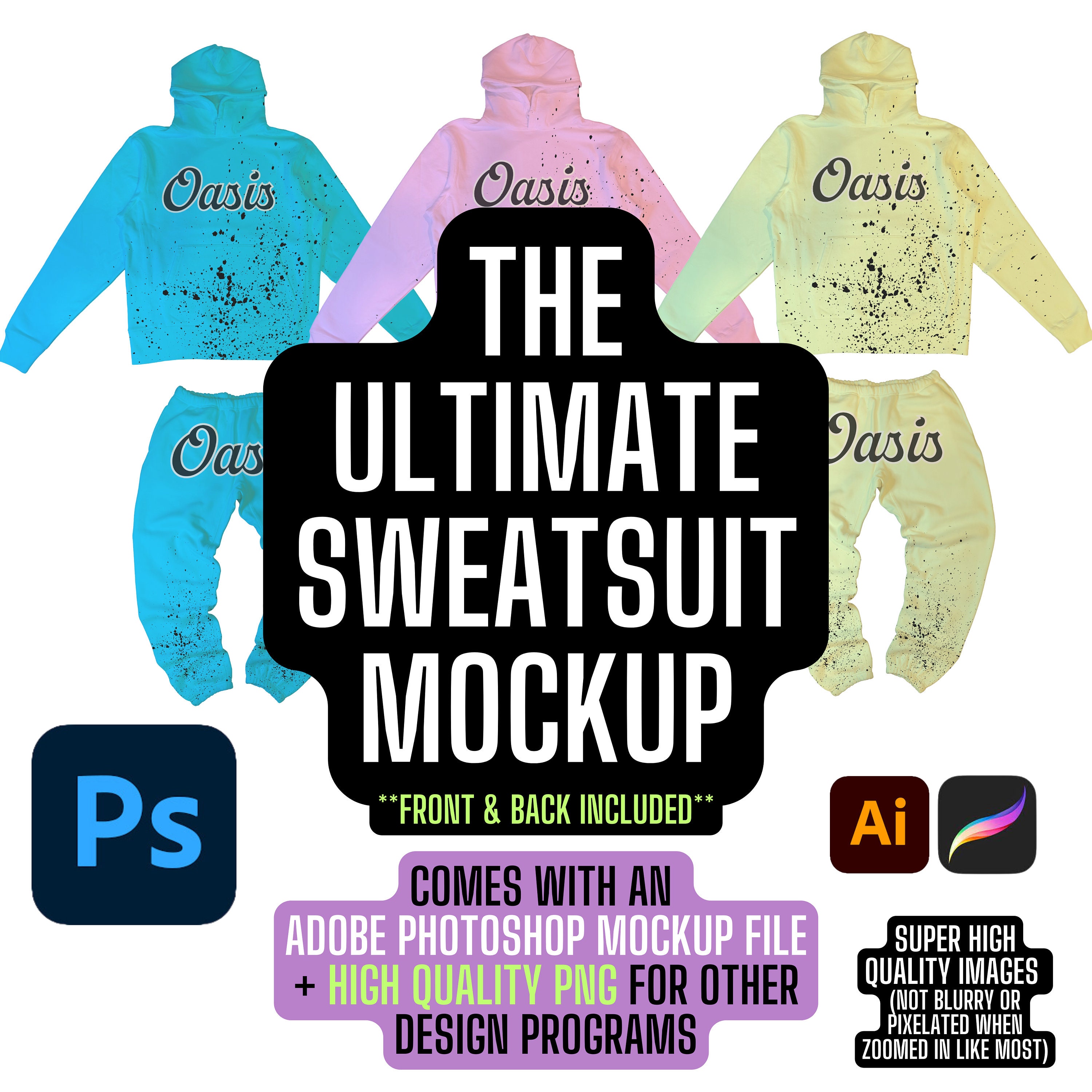 Hoodie Mock-up, Sweatsuit Mockup, Streetwear Hoodie Mockup, Hoodie ...