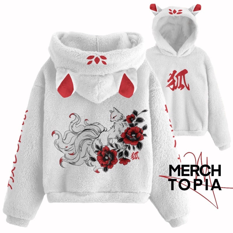 Kids White Fox Hoodie - Etsy