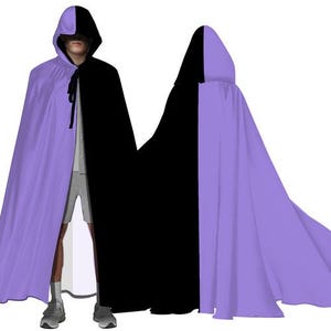 Two Tone Split Cloak Perfect for Halloween Half Black Half White Unisex ...