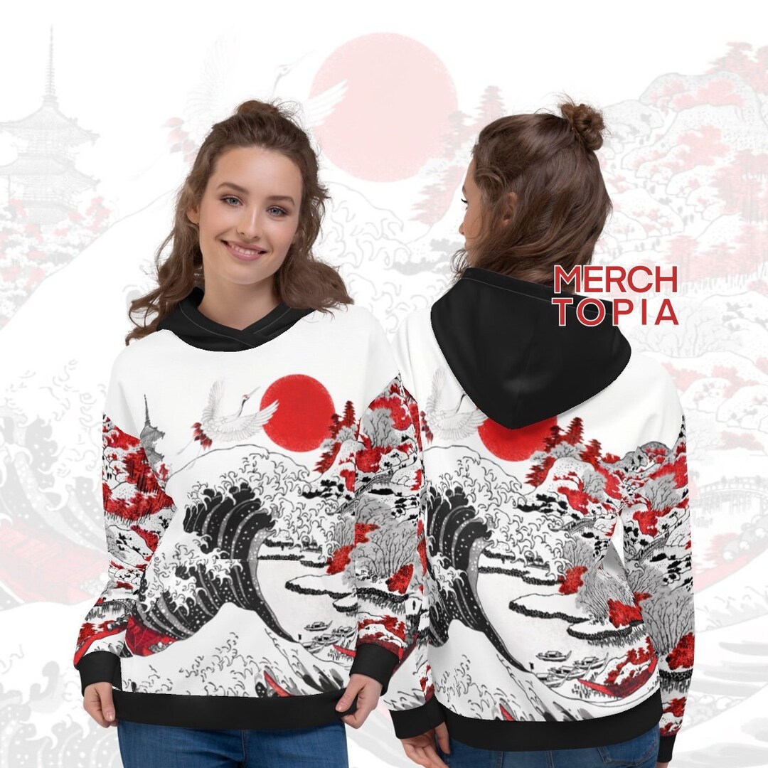 The Great Wave All Over Print Hoodie Unisex the Great Wave off Kanagawa ...