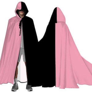 Two Tone Split Cloak Perfect for Halloween Half Black Half White Unisex ...