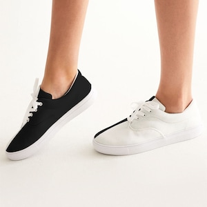 Two Tone Shoes Half Black Half White Shoes Sneakers Split Color Black ...