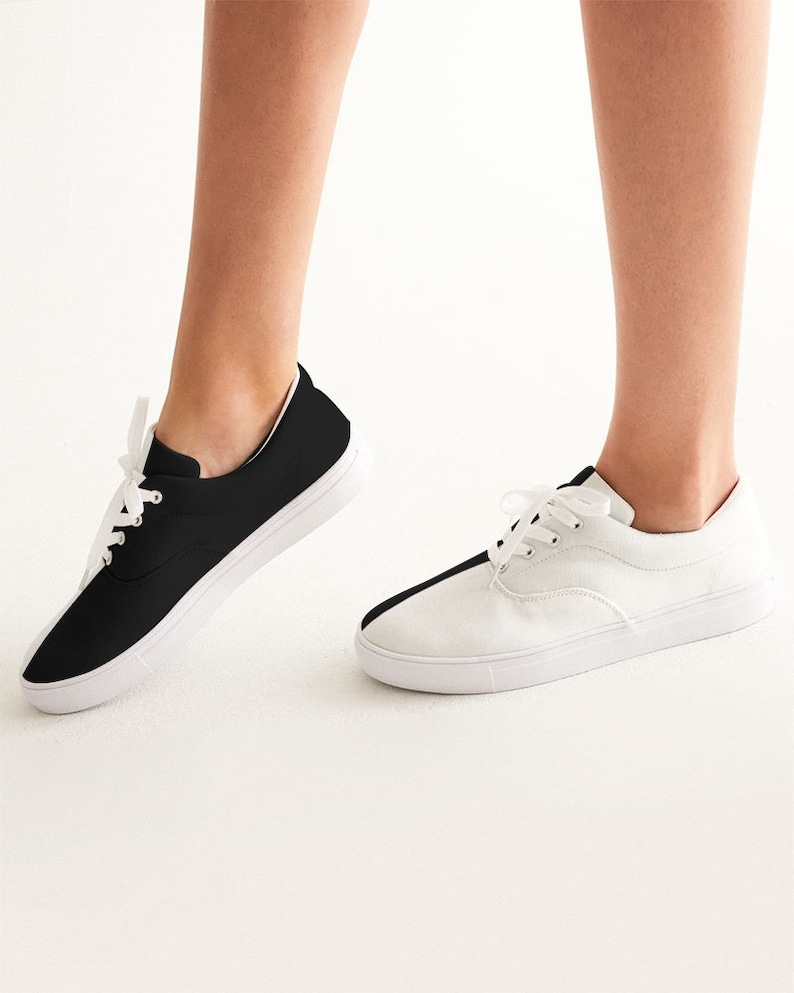 Two Tone Shoes Half Black Half White Shoes Sneakers Split Color Black ...