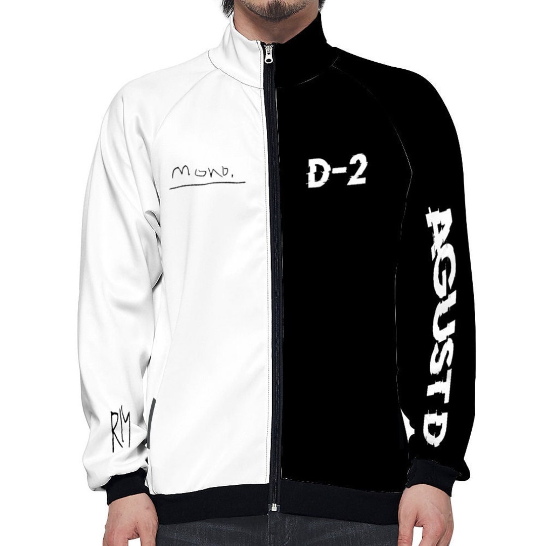 Mixtape Fleece Jacket Kpop Merch Army Gift Idea Two Tone Half Black ...