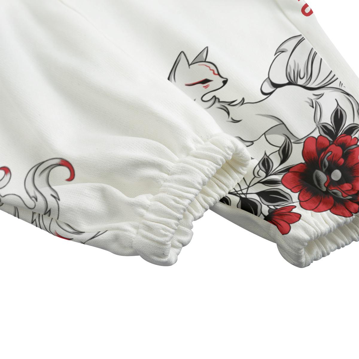 Kitsune Fox White Pants Unisex Nine Tailed Fox Kami Inari Guardian ...