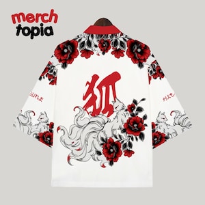 Kitsune Fox White Kimono Nine Tailed Fox Mask Spirit Japan Kami Inari ...