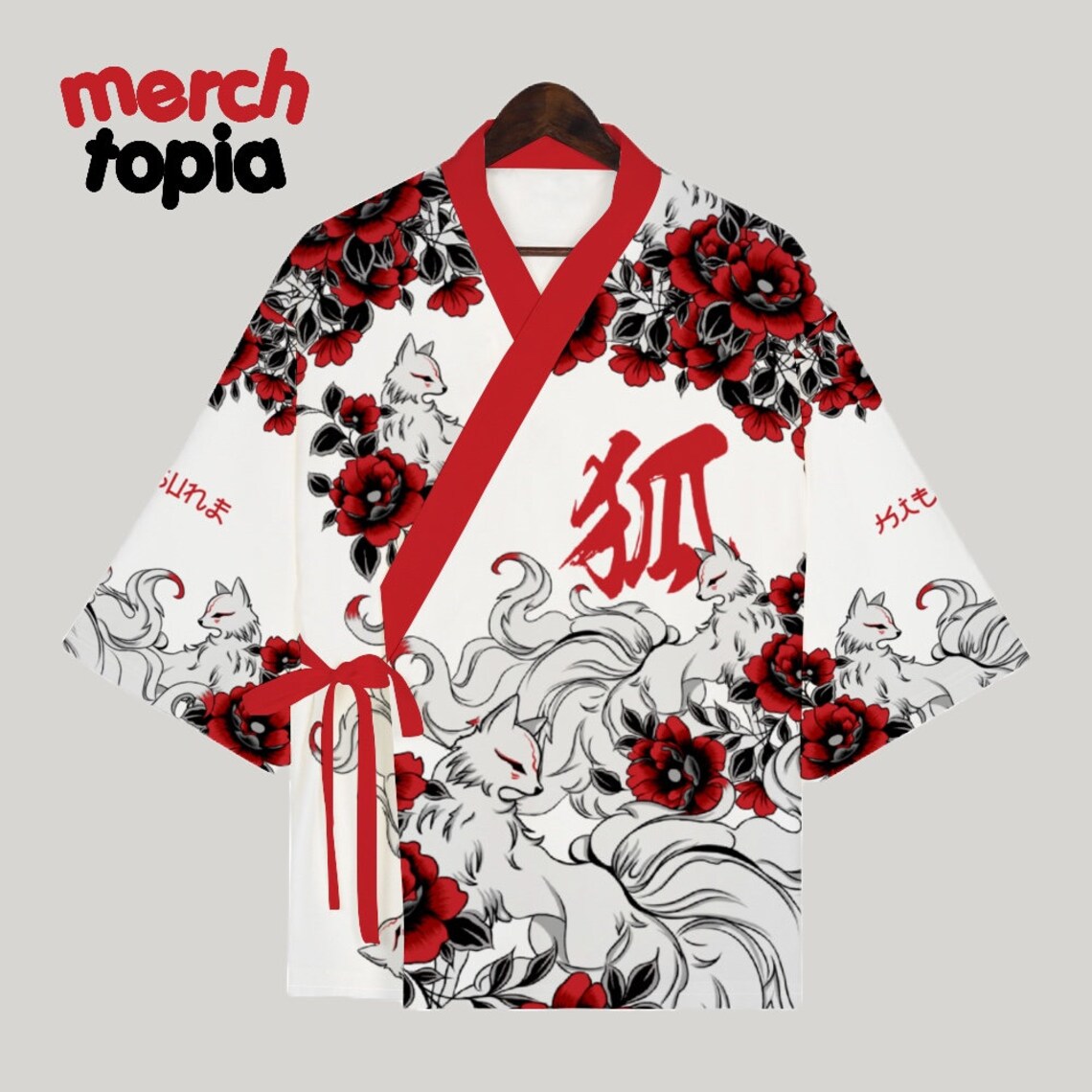 Kitsune Fox White Kimono Nine Tailed Fox Mask Spirit Japan - Etsy