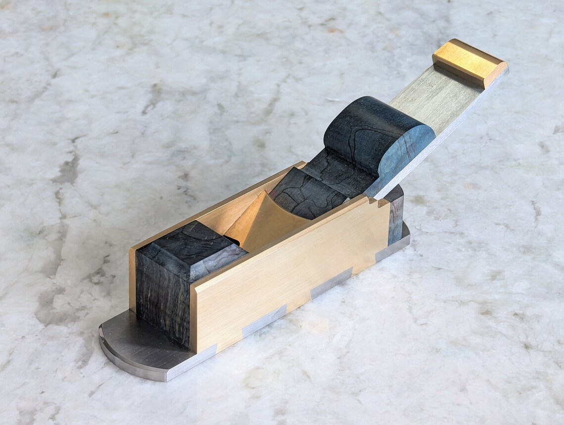 Handmade Infill Miter Plane - Dovetailed Brass, Steel and Stablized ...