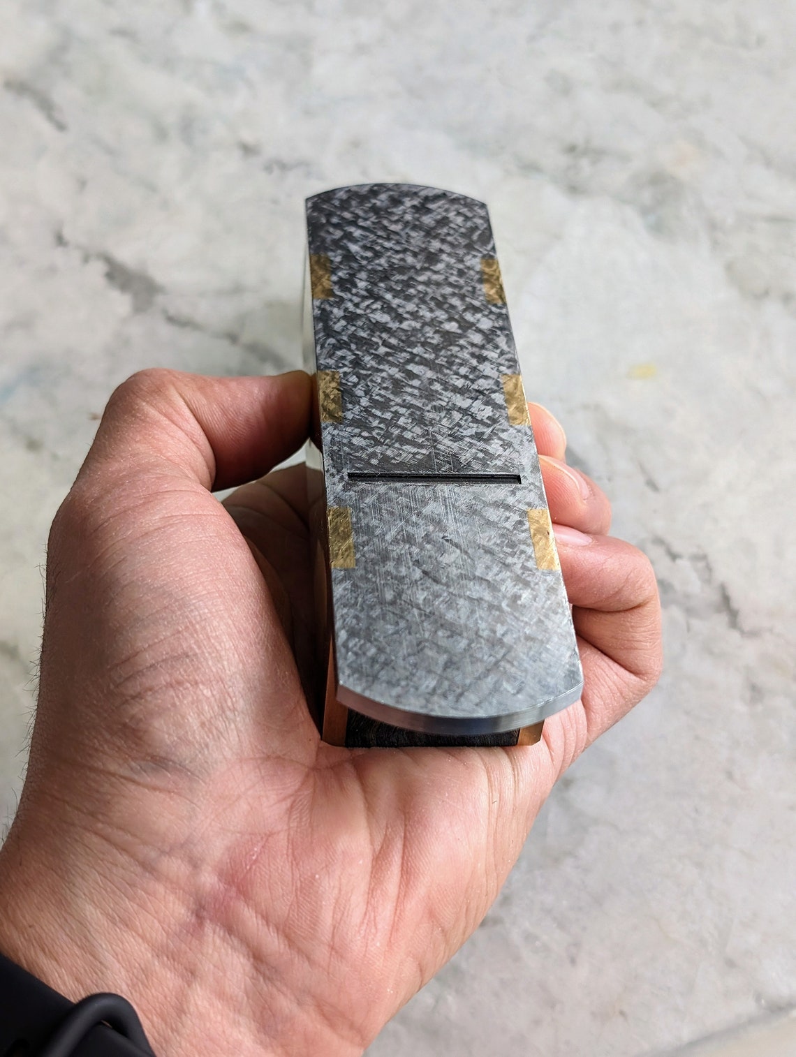 Handmade Infill Miter Plane - Dovetailed Brass, Steel and Stablized ...