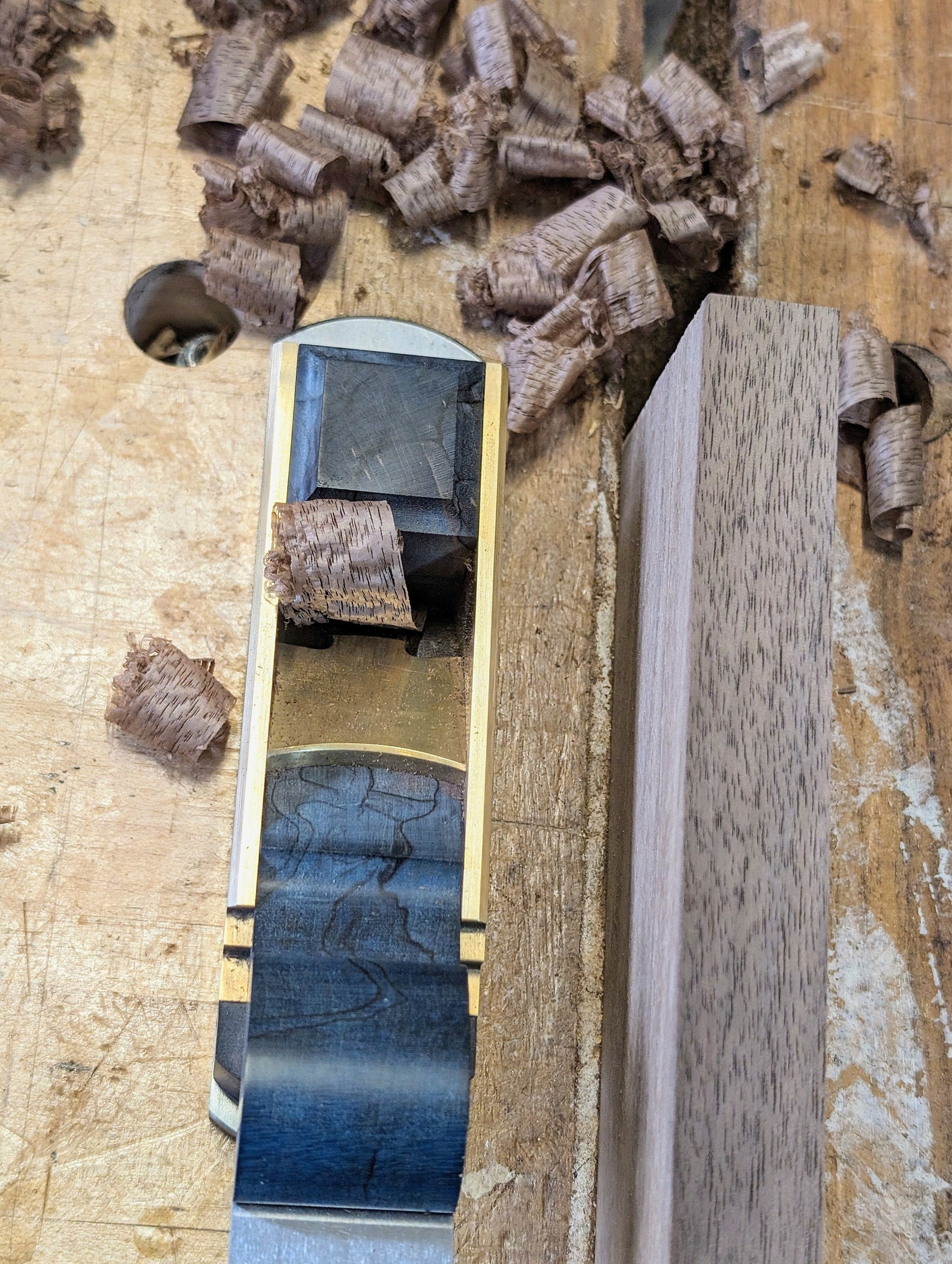 Handmade Infill Miter Plane - Dovetailed Brass, Steel and Stablized ...